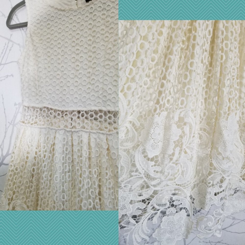 Romeo + Juliet Couture Ivory Lace Overlay Dress - Gem